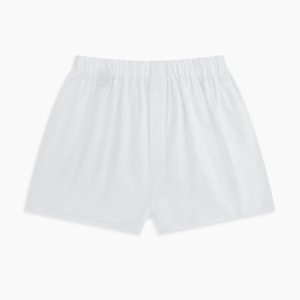 Plain White Godfrey Boxer Shorts – Turnbull & Asser