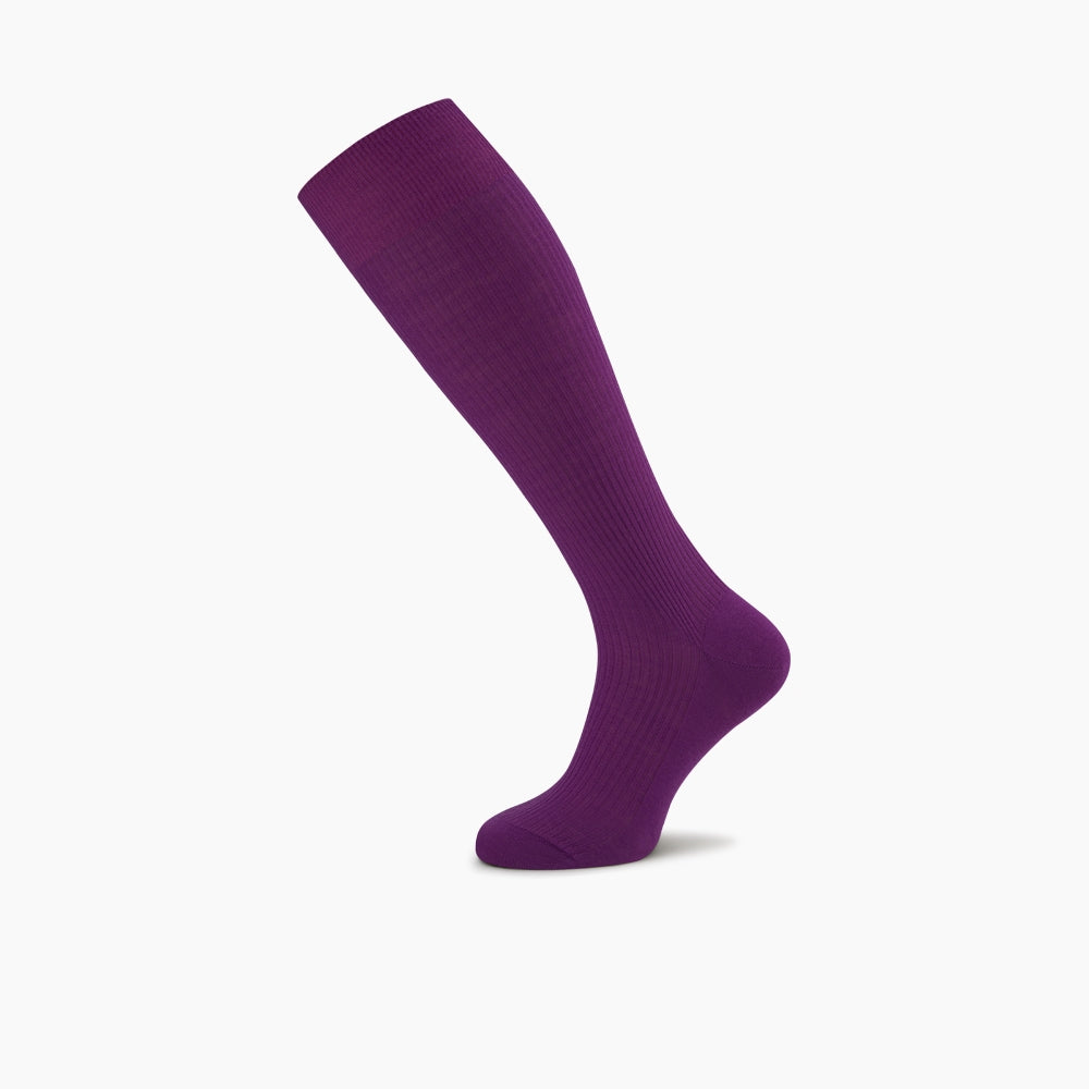Magenta Long Merino Wool Socks | Turnbull & Asser
